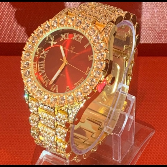 Charles&Raymond | Accessories | 4k Gold Plated Fully Iced Lab Diamond ...